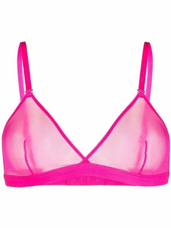 MAISON CLOSE Corps À Corps Neon Sheer Triangle Bralette - Pink