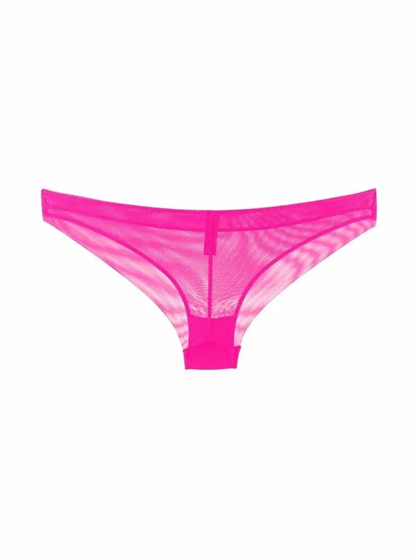 MAISON CLOSE Corps À Corps Neon Semi-sheer Briefs - Pink