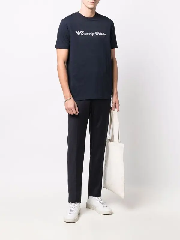 Emporio Armani Tapered-leg Tailored Trousers - Blue