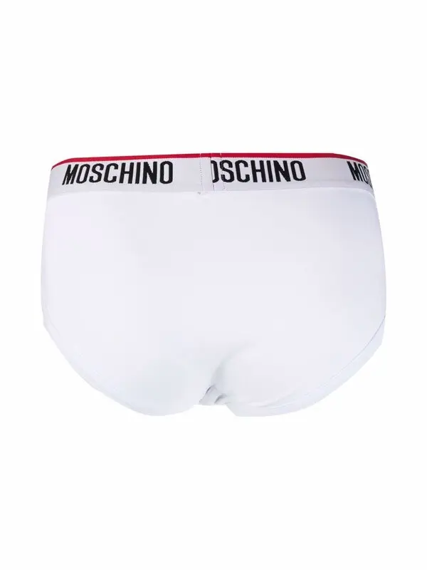 Moschino Logo-waistband Three-pack Briefs - White