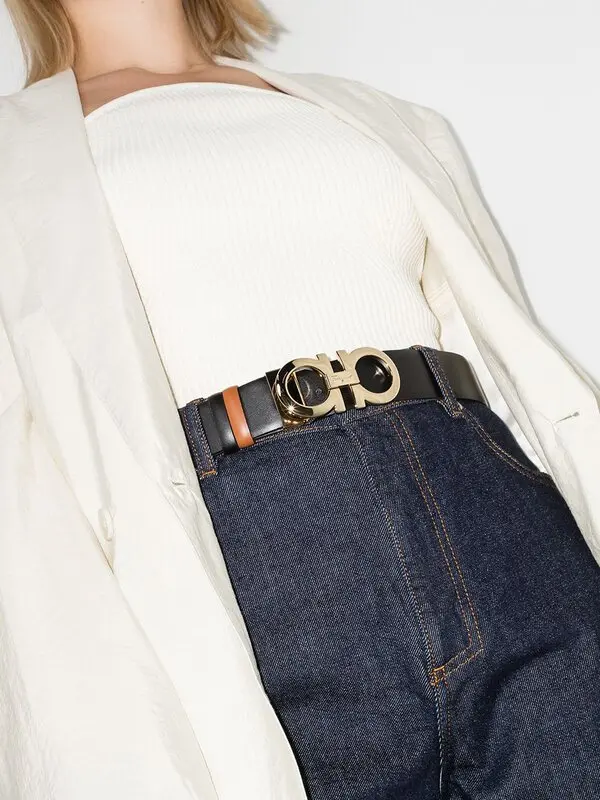 FERRAGAMO Gancini Reversible Belt - Black