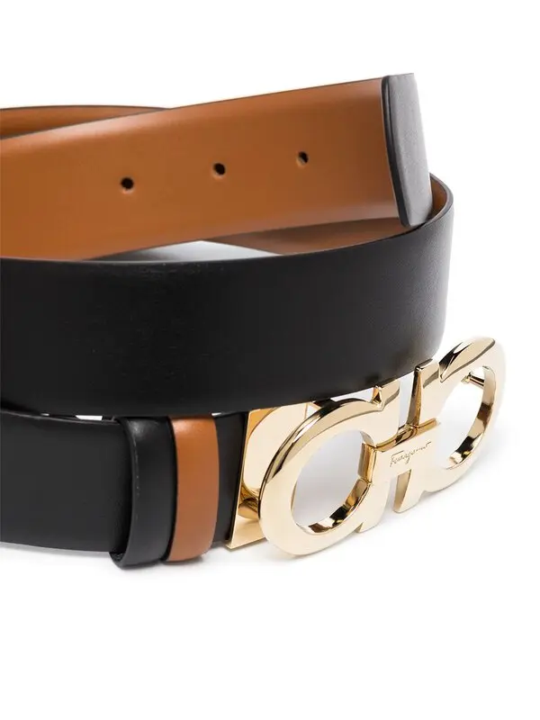 FERRAGAMO Gancini Reversible Belt - Black