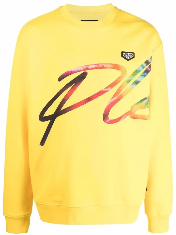 Philipp Plein Logo-print Cotton Sweatshirt - Yellow