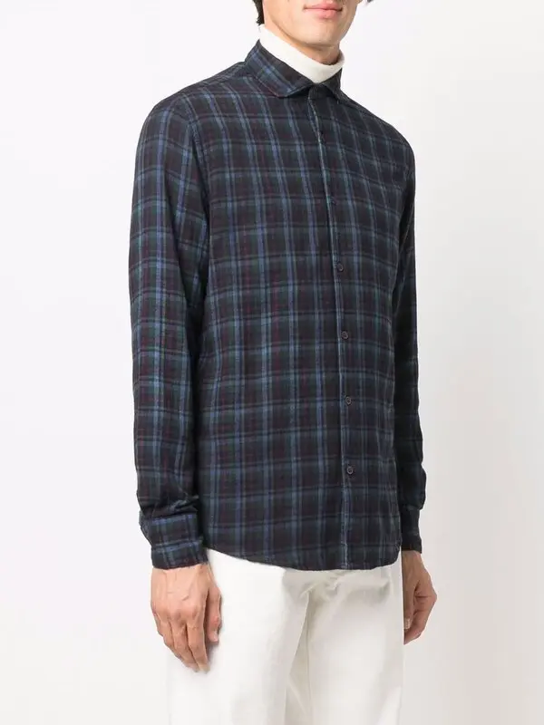 DEPERLU Check-print Long-sleeve Shirt