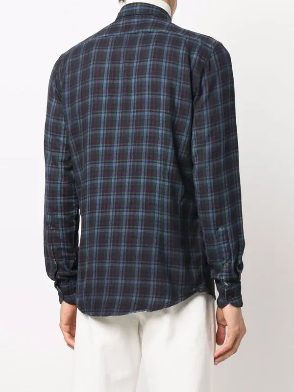 DEPERLU Check-print Long-sleeve Shirt