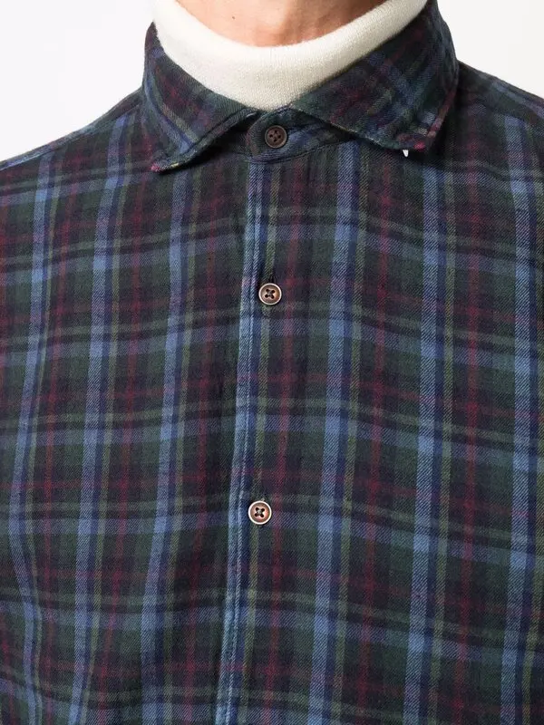 DEPERLU Check-print Long-sleeve Shirt