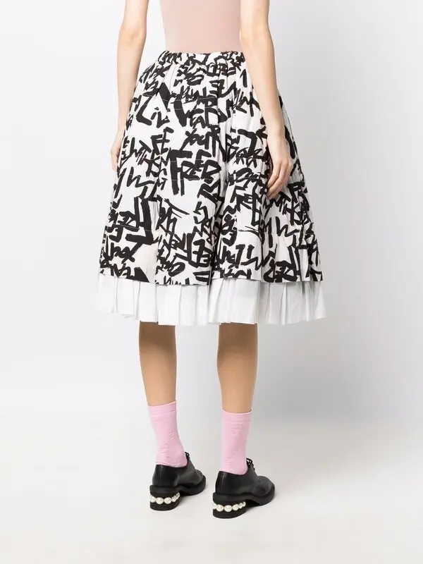 Comme Des Garçons Live Free-print Mid-length Skirt