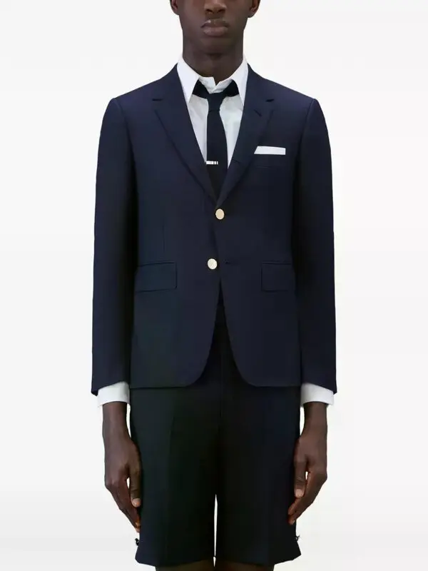 Thom Browne Super 120s Single-breasted Blazer - Navy Blue