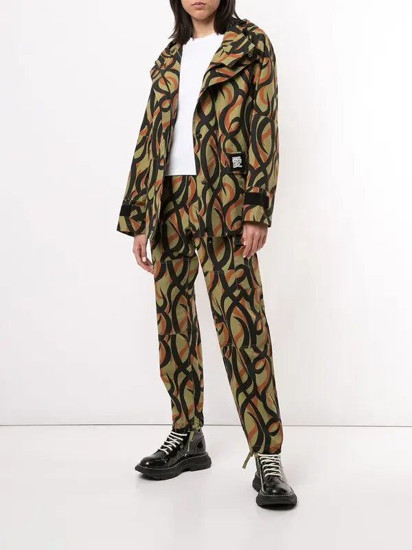PORTS V Abstract-print Hooded Jacket