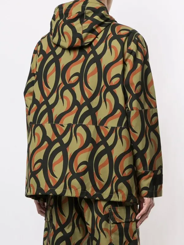 PORTS V Abstract-print Hooded Jacket