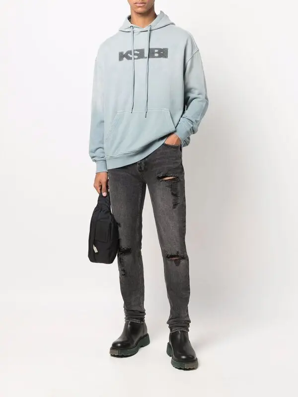 Ksubi Logo-print Cotton Hoodie - Blue