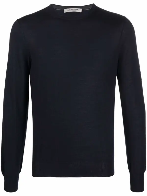 FILERIA Round-neck Virgin Wool Sweater - Blue