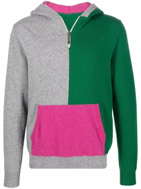 Mackintosh Colour-block Knitted Hoodie
