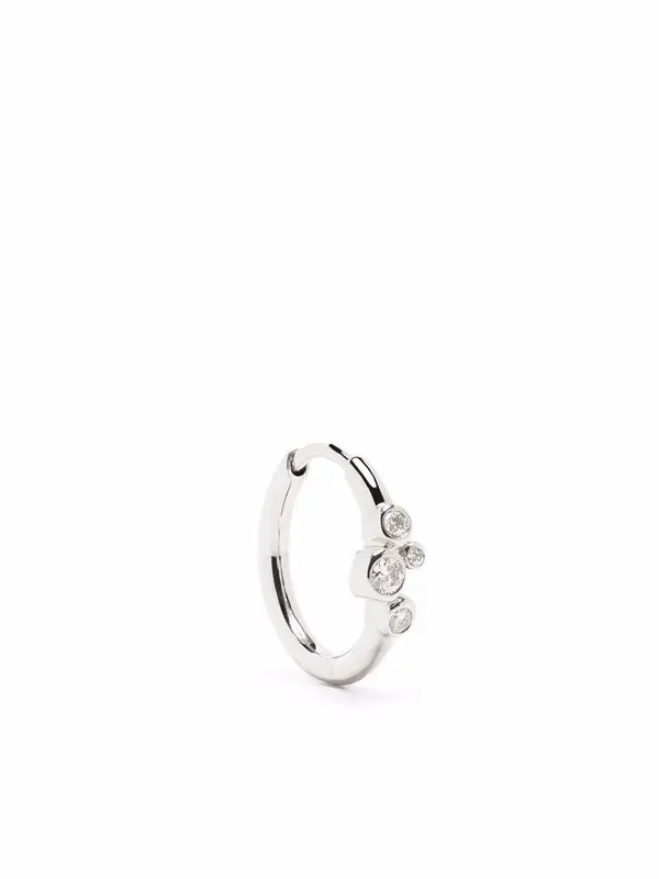 MARIA BLACK 14kt White Gold Elena Diamond Huggie Earring - Silver