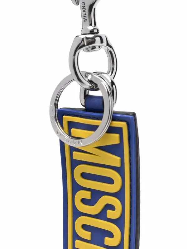 Moschino Logo Print Tag Keyring