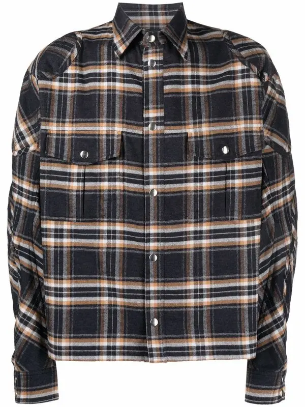 GMBH Check-print Button-up Shirt - Black