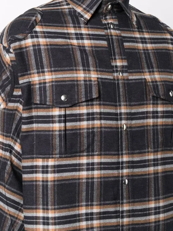 GMBH Check-print Button-up Shirt - Black