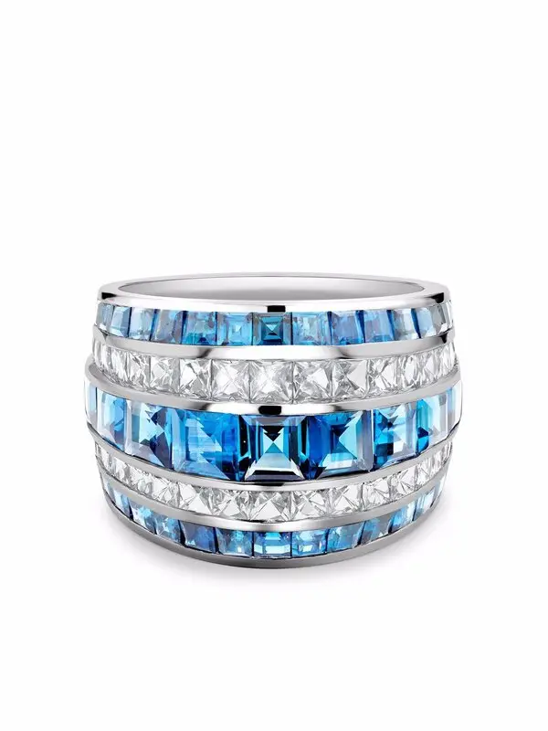 PRAGNELL Platinum Aquamarine And Diamond Ring - Silver