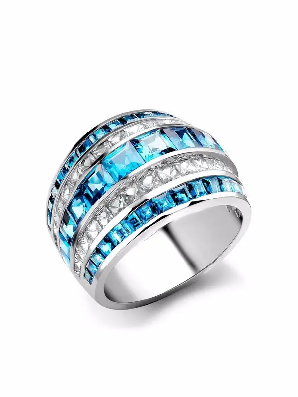 PRAGNELL Platinum Aquamarine And Diamond Ring