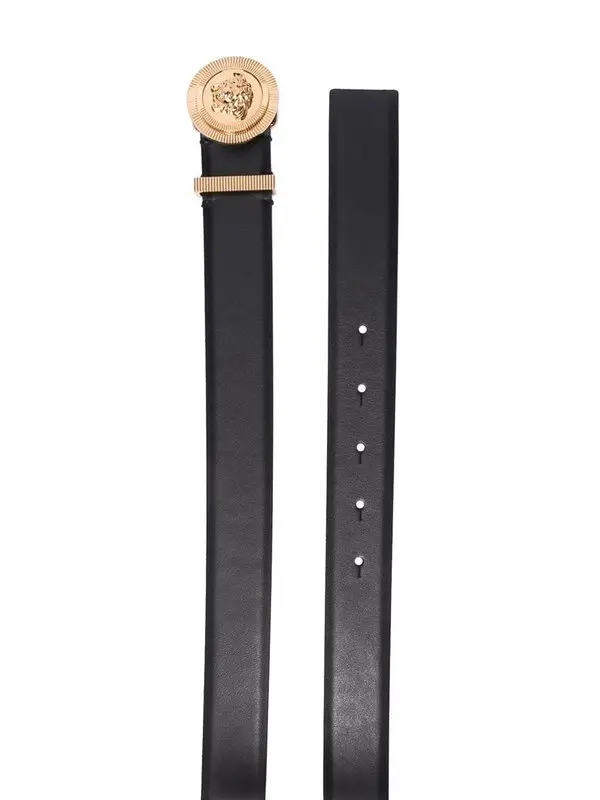 Versace Medusa Biggie Leather Belt - Black