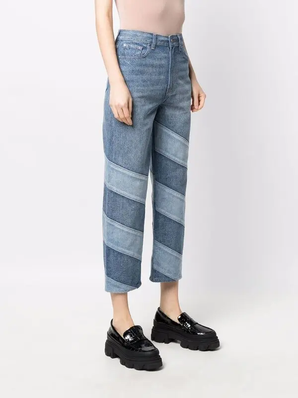 GANNI Diagonal-stripe Denim Jeans
