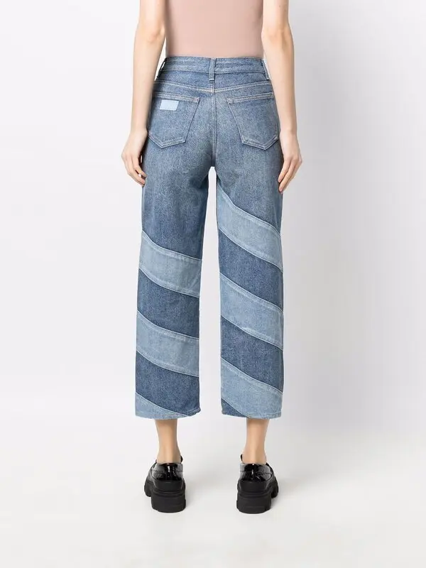 GANNI Diagonal-stripe Denim Jeans