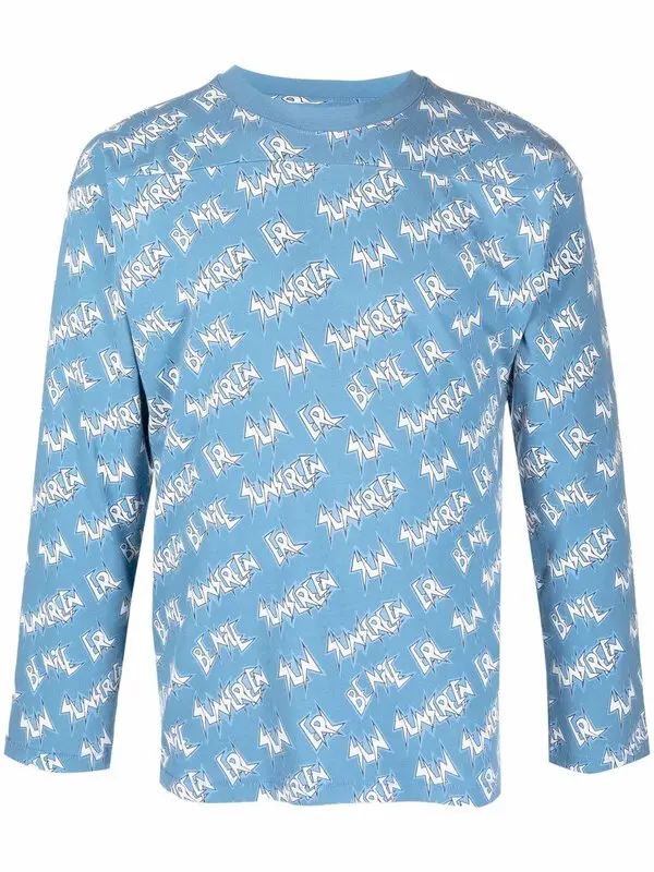 ERL Graphic-print Long-sleeve T-shirt - Blue