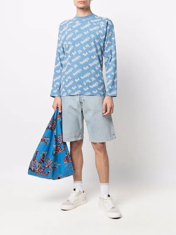 ERL Graphic-print Long-sleeve T-shirt - Blue