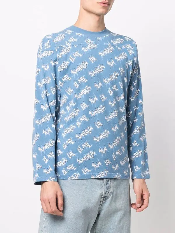 ERL Graphic-print Long-sleeve T-shirt - Blue