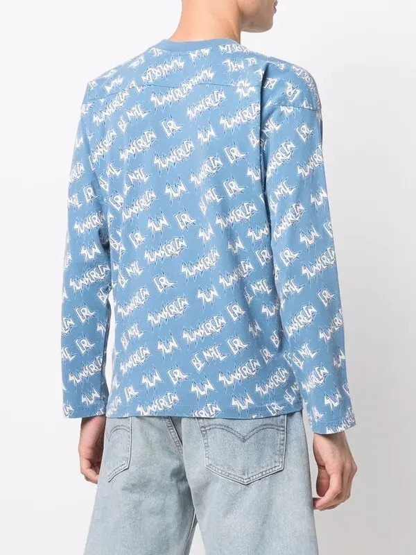 ERL Graphic-print Long-sleeve T-shirt - Blue