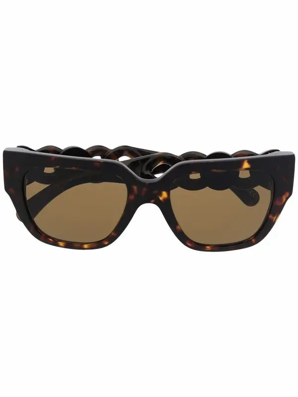 Versace Sculpted Square Sunglasses - Brown