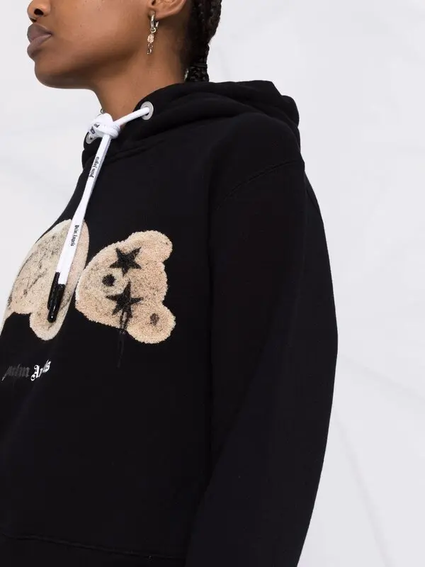 Palm Angels Sprayed Bear Logo Hoodie