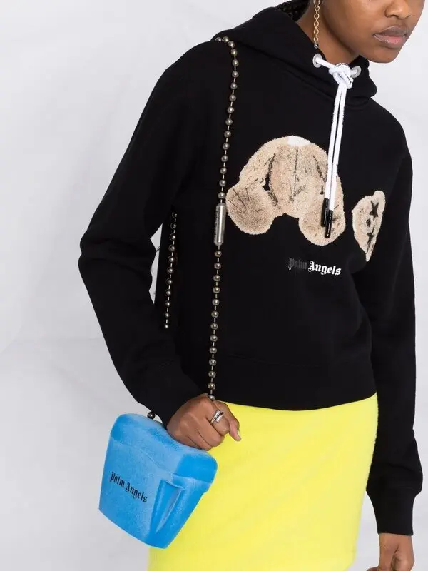 Palm Angels Sprayed Bear Logo Hoodie