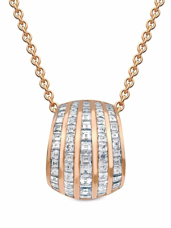 PRAGNELL 18kt Rose Gold Manhattan Classic Diamond Pendant Necklace - Pink