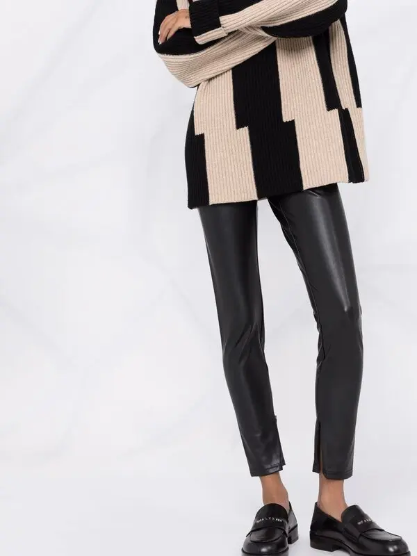 Michael Kors Faux Leather Leggings - Black