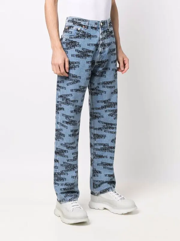 Vetements Logo-print Straight Jeans