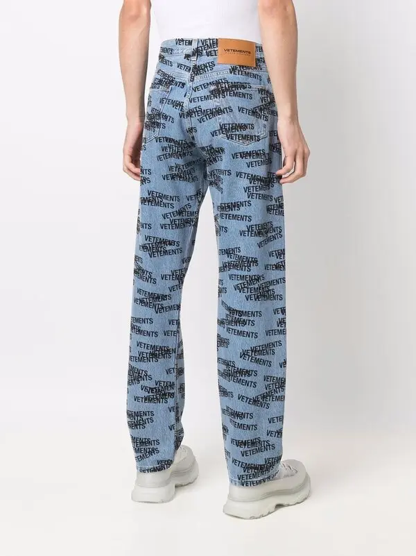 Vetements Logo-print Straight Jeans
