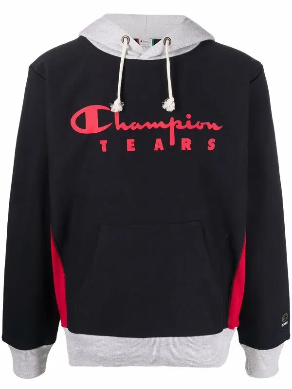 Champion Logo Print Hoodie - Black
