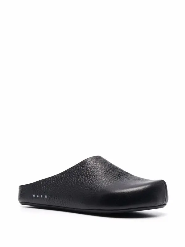 Marni Textured-leather Clog Slippers