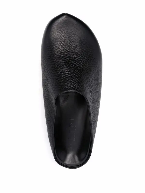 Marni Textured-leather Clog Slippers