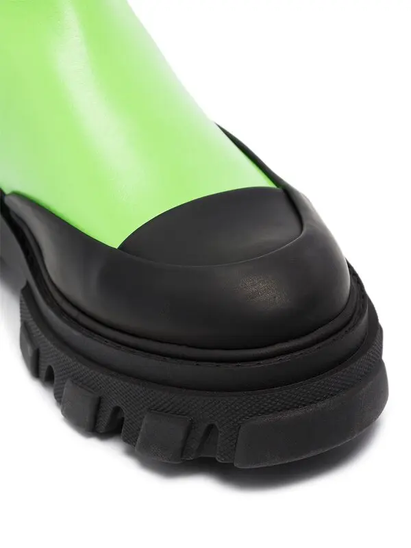 GANNI Chunky-sole Ankle Boots - Green