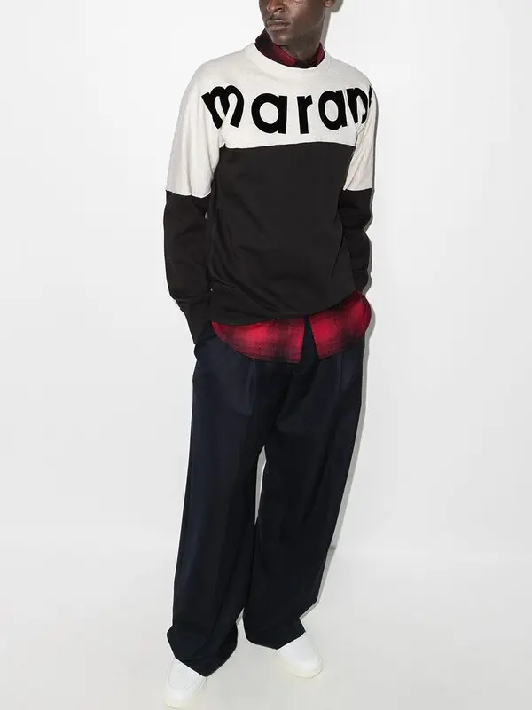MARANT Two-tone Logo Sweatshirt - Black