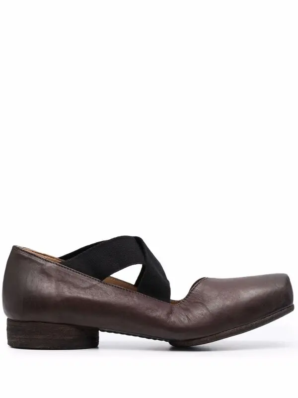 UMA WANG Crossover-strap Ballerina Shoes - Brown