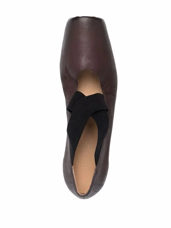 UMA WANG Crossover-strap Ballerina Shoes - Brown