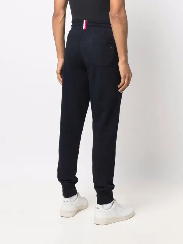 Tommy Hilfiger Logo-embroidered Drawstring Cotton Track Pants - Blue