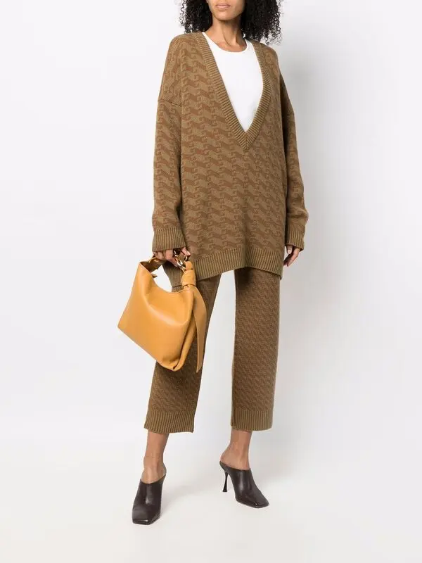 MAISON JEJIA Jacquard V-neck Jumper