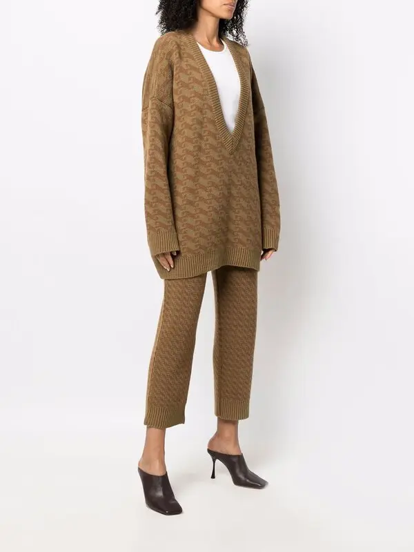 MAISON JEJIA Jacquard V-neck Jumper