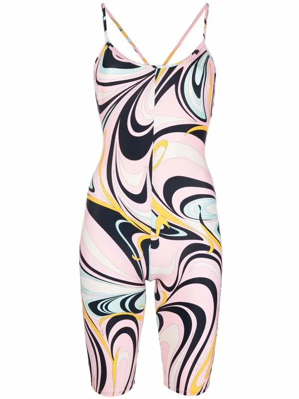 Emilio Pucci Graphic-print Paghetti-trap Playuit