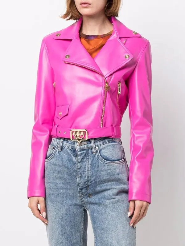 CHIARA FERRAGNI Leather-effect Neon Jacket