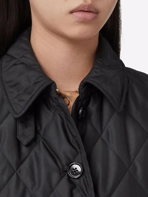 Burberry Diamond-quilted Fitted Jacket - Black